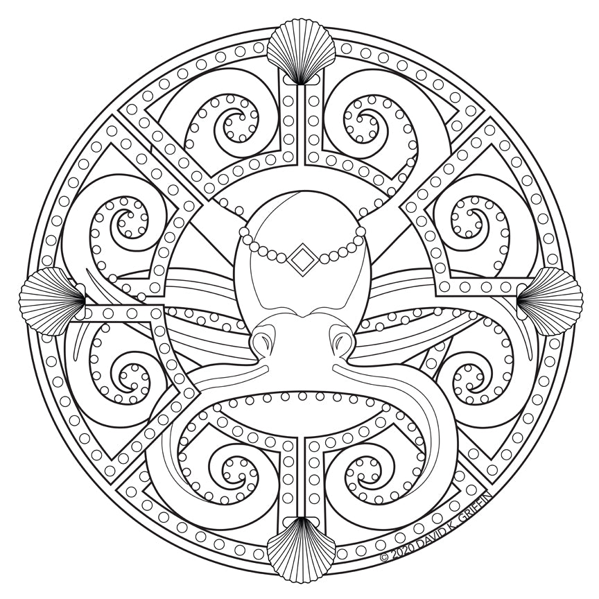 Octo The Octopus - Tropical Mandala Coloring Page.pdf – dkgriffinart