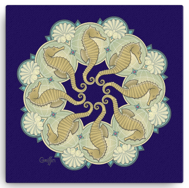 Seahorse Mandala - Canvas Print – dkgriffinart